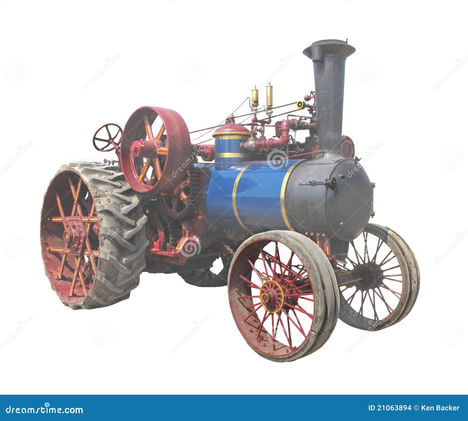 Old Steam Tractor isolated stock photo. Image of tractor - 21063894