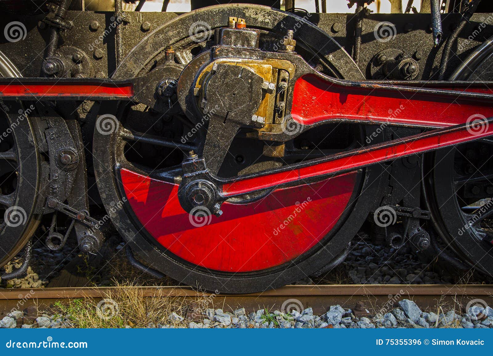 Old Steam Train - Detail of the Drive Wheel Stock Photo - Image of ...