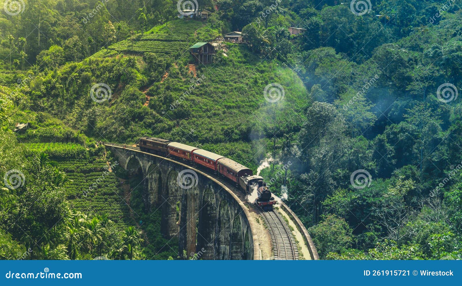 Old Steam Train on Ella Nine Arch Bridge Stock Image - Image of bridge ...