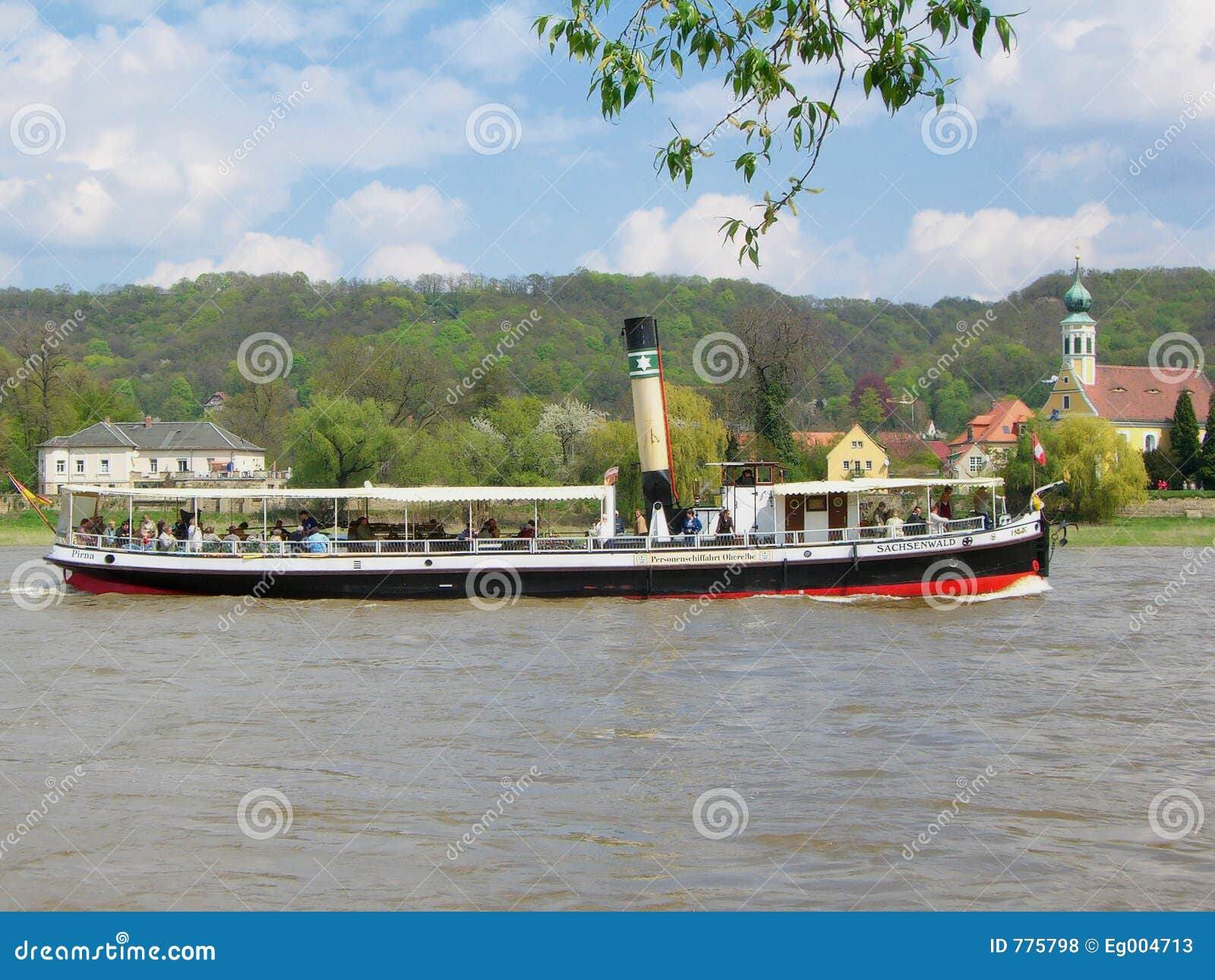 Old Steamship on the River Elbe Stock Photo - Image of sightseeing ...