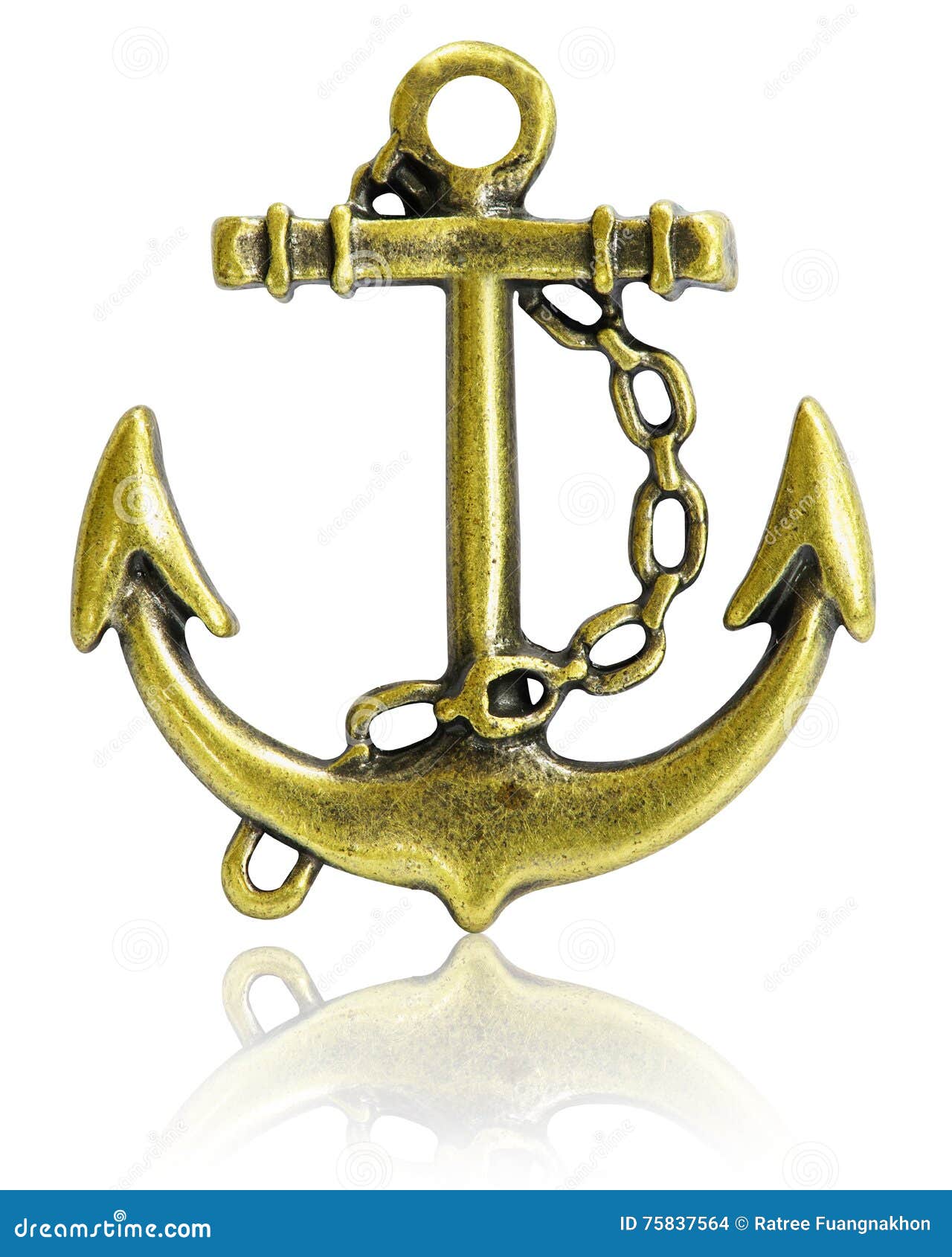 Old Steel Anchor On Deck And Black Rope Royalty-Free Stock Photo ...