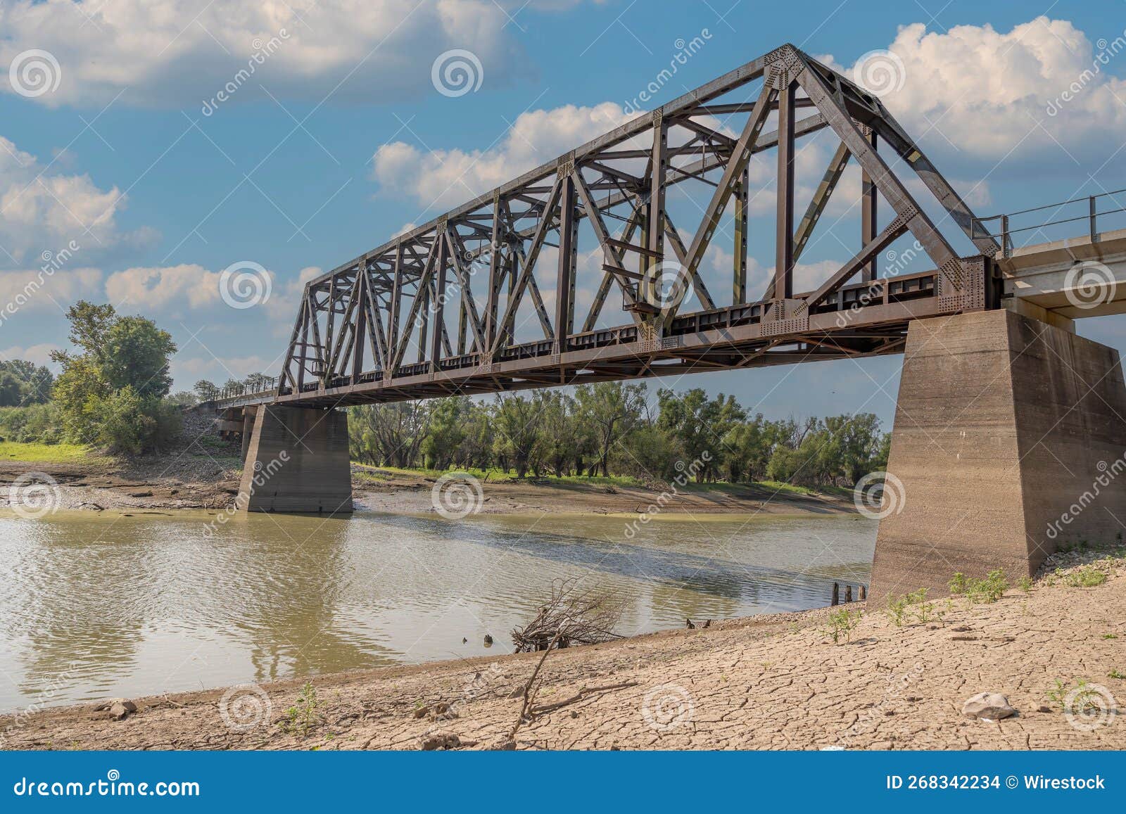 Old Steel Bridge Over the River in the Park Stock Photo - Image of ...