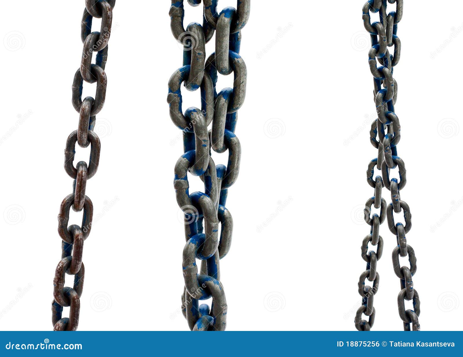 Old Steel Chain on White Background Stock Photo - Image of strength ...
