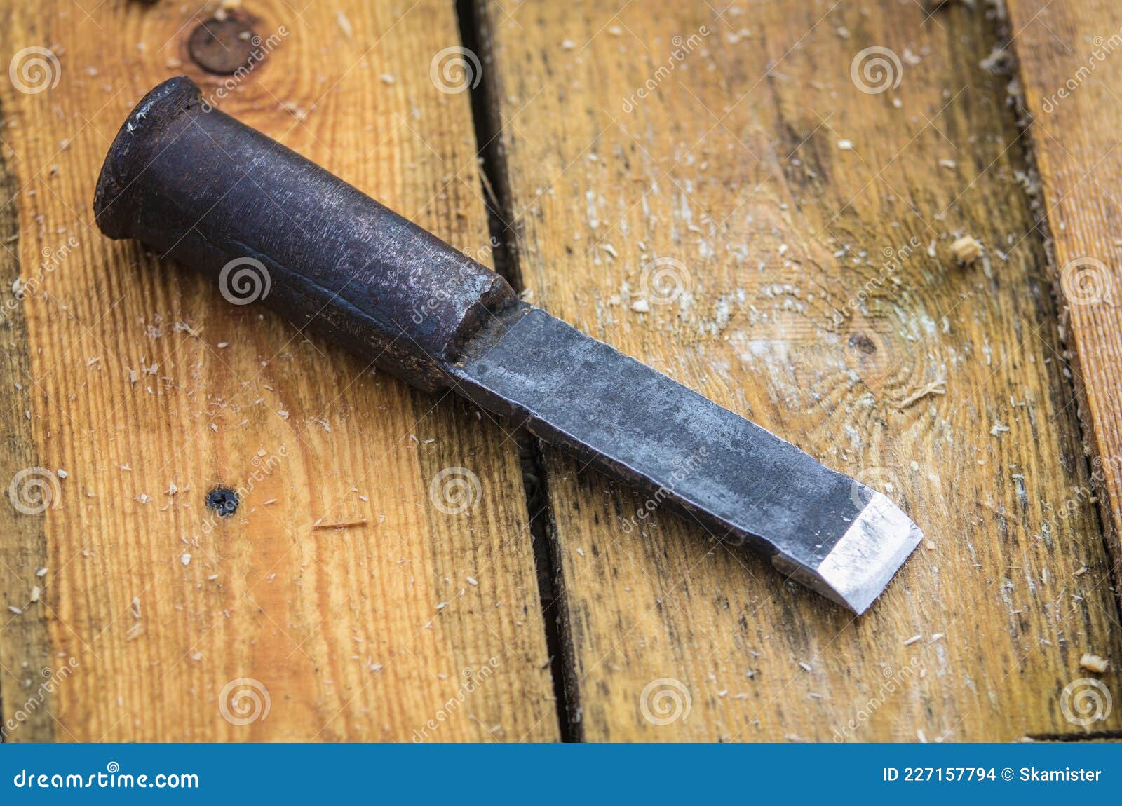 Old Steel Chisel on a Wooden Background Stock Photo - Image of chisels ...