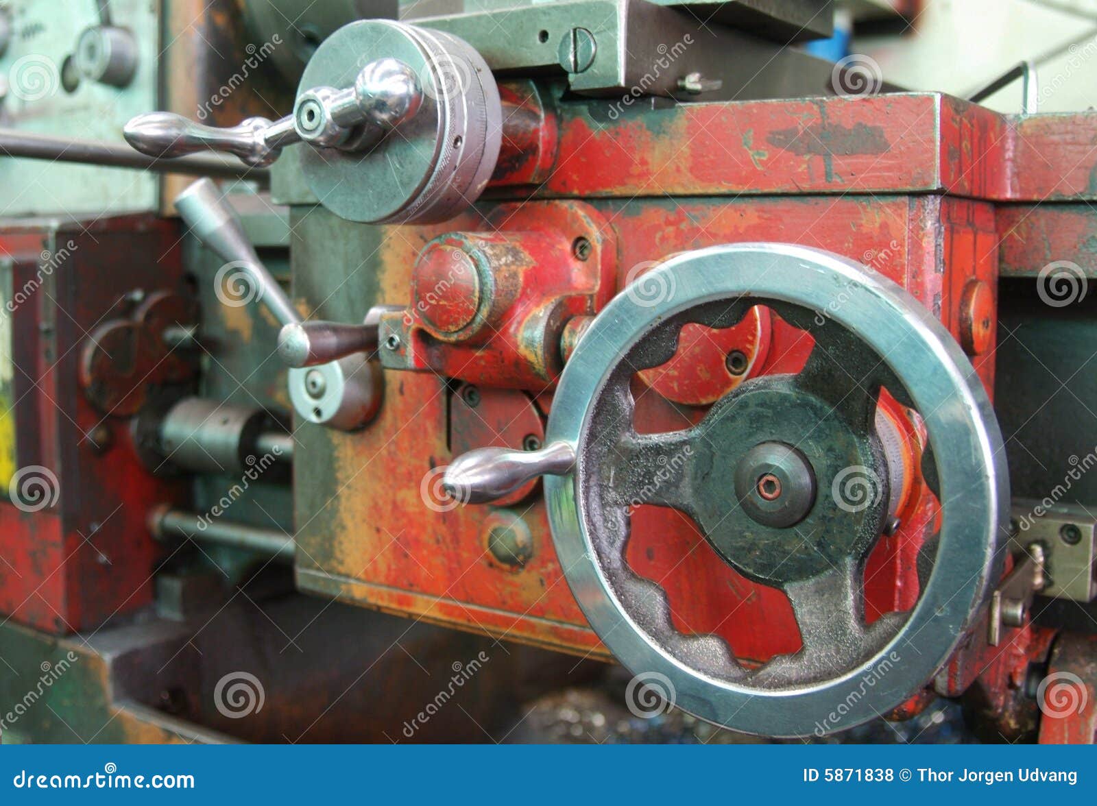 Old steel lathe stock photo. Image of manufacturing, worn - 5871838