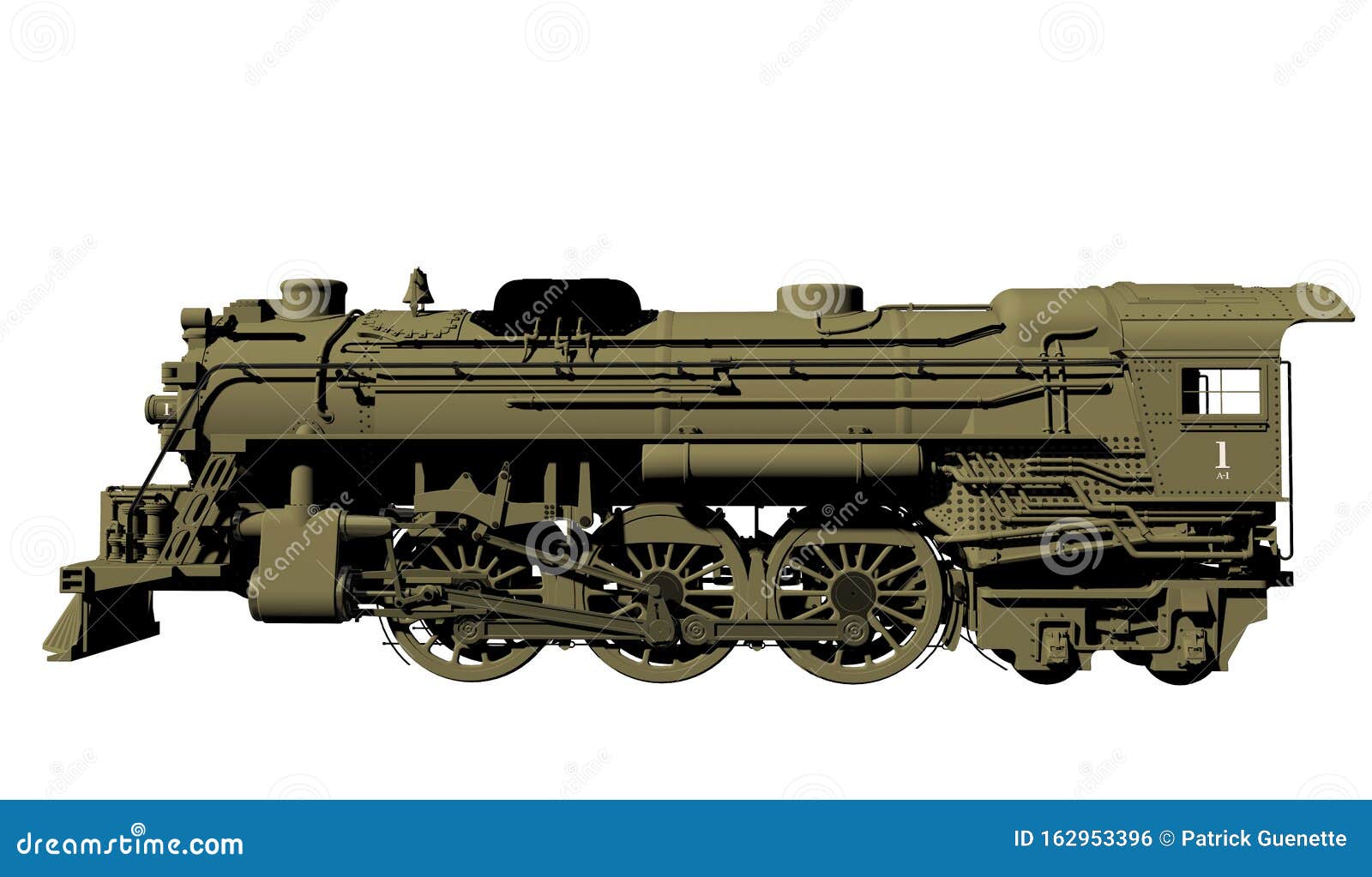 Old steel locomotive stock illustration. Illustration of white - 162953396