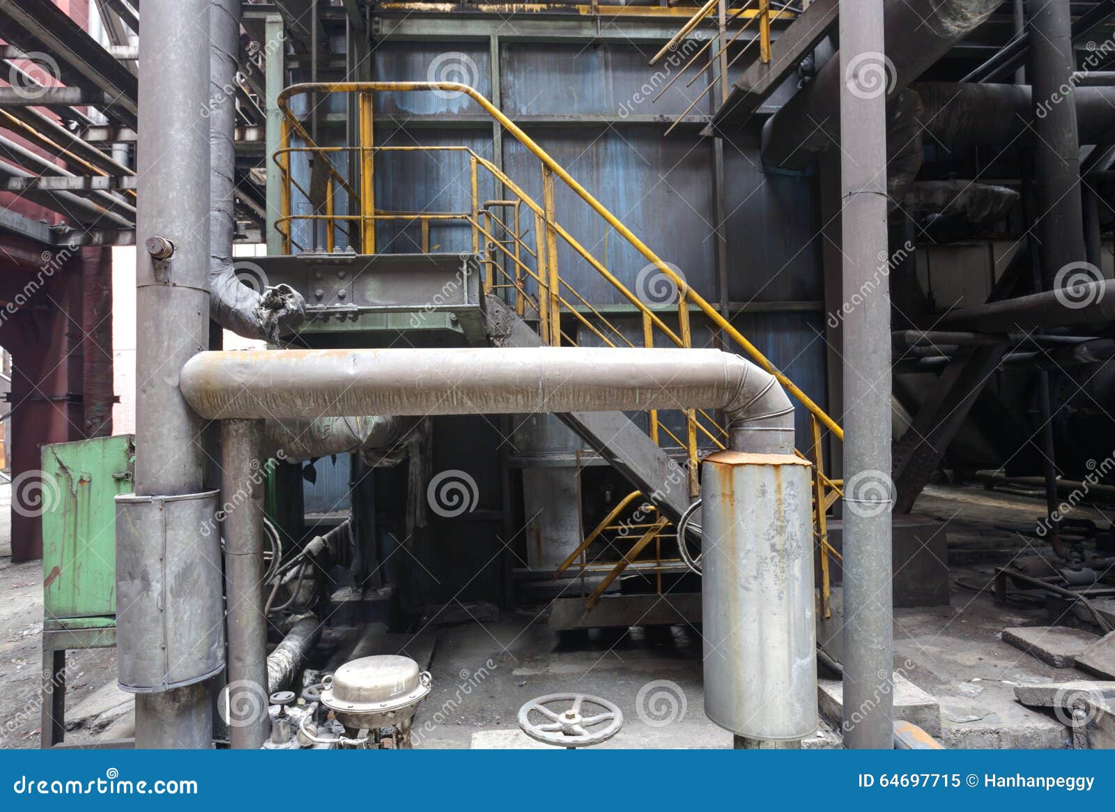 Old Steel Mill with Pipes and Valves. Stock Image - Image of messy ...