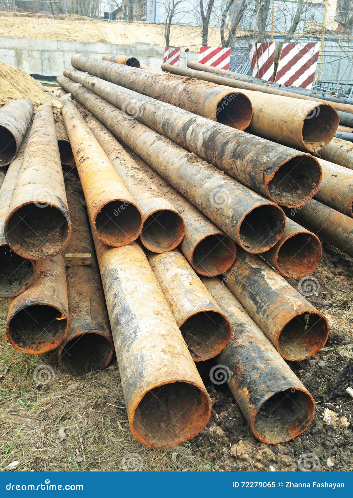 Replacement Of Old Rusted Broken Metal Water Pipes With Modern Plastic ...