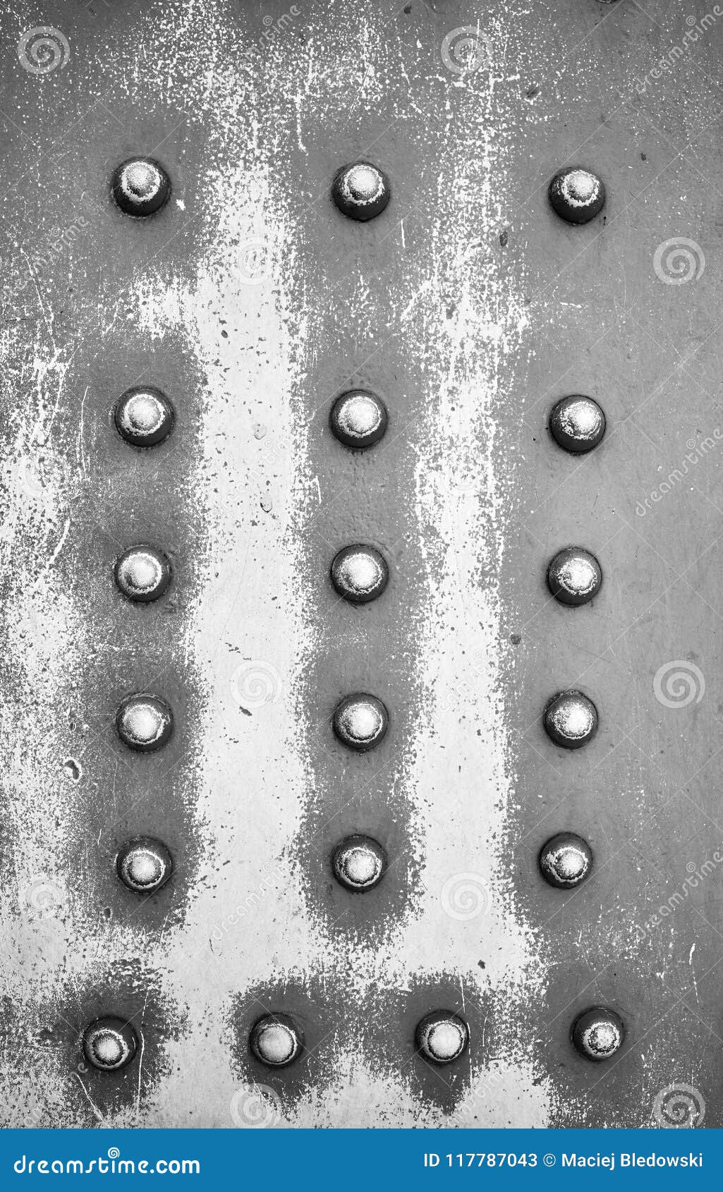 Old Steel Plate with Rivets. Stock Image - Image of white, black: 117787043