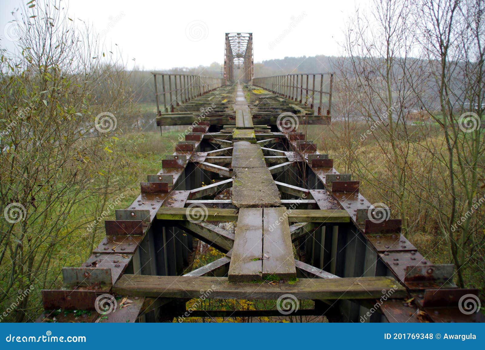Old Steel Riveted and Forgotten Bridge Stock Photo - Image of structure ...