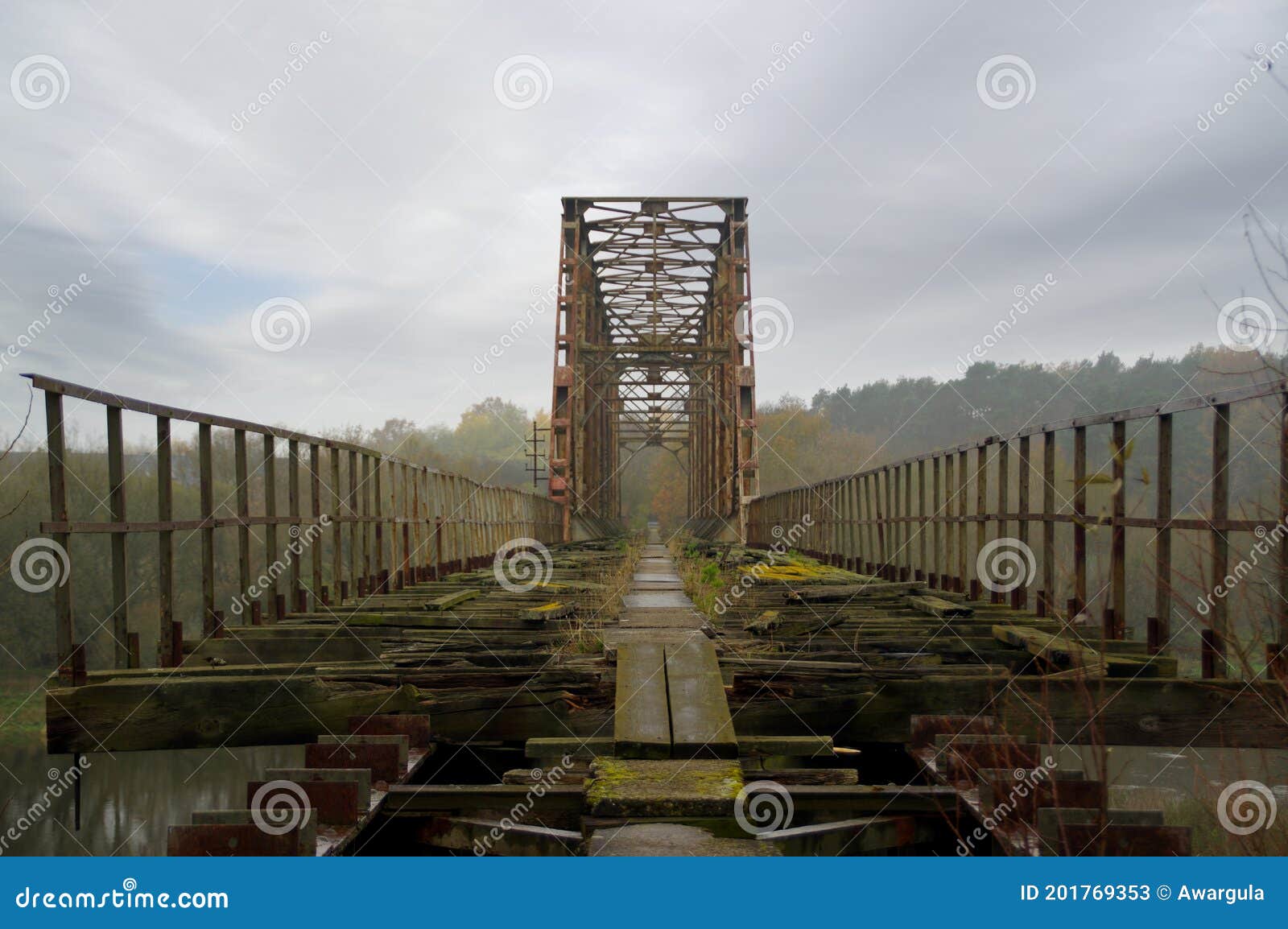 Old Steel Riveted and Forgotten Bridge Stock Image - Image of iron ...