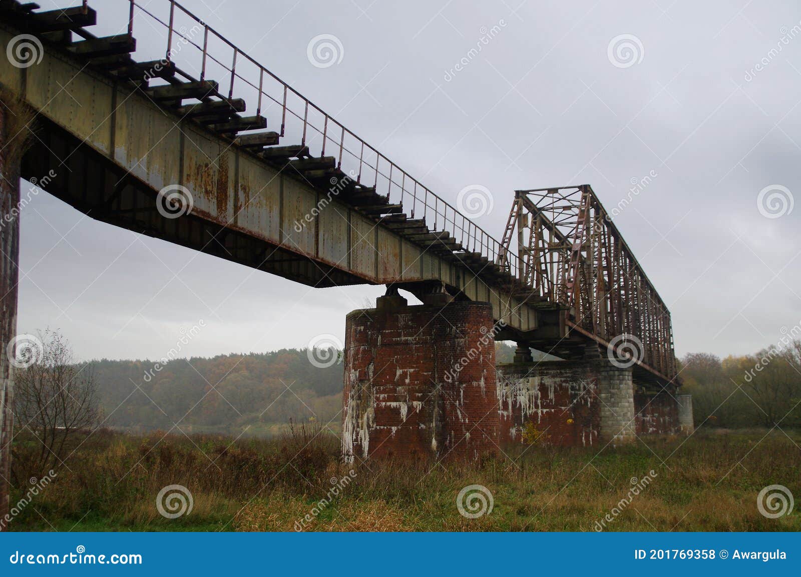 Old Steel Riveted and Forgotten Bridge Stock Photo - Image of transport ...