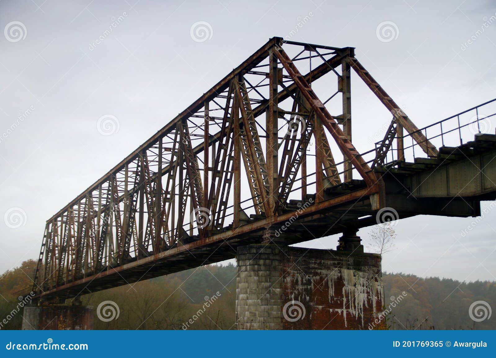 Old Steel Riveted and Forgotten Bridge Stock Image - Image of abandoned ...