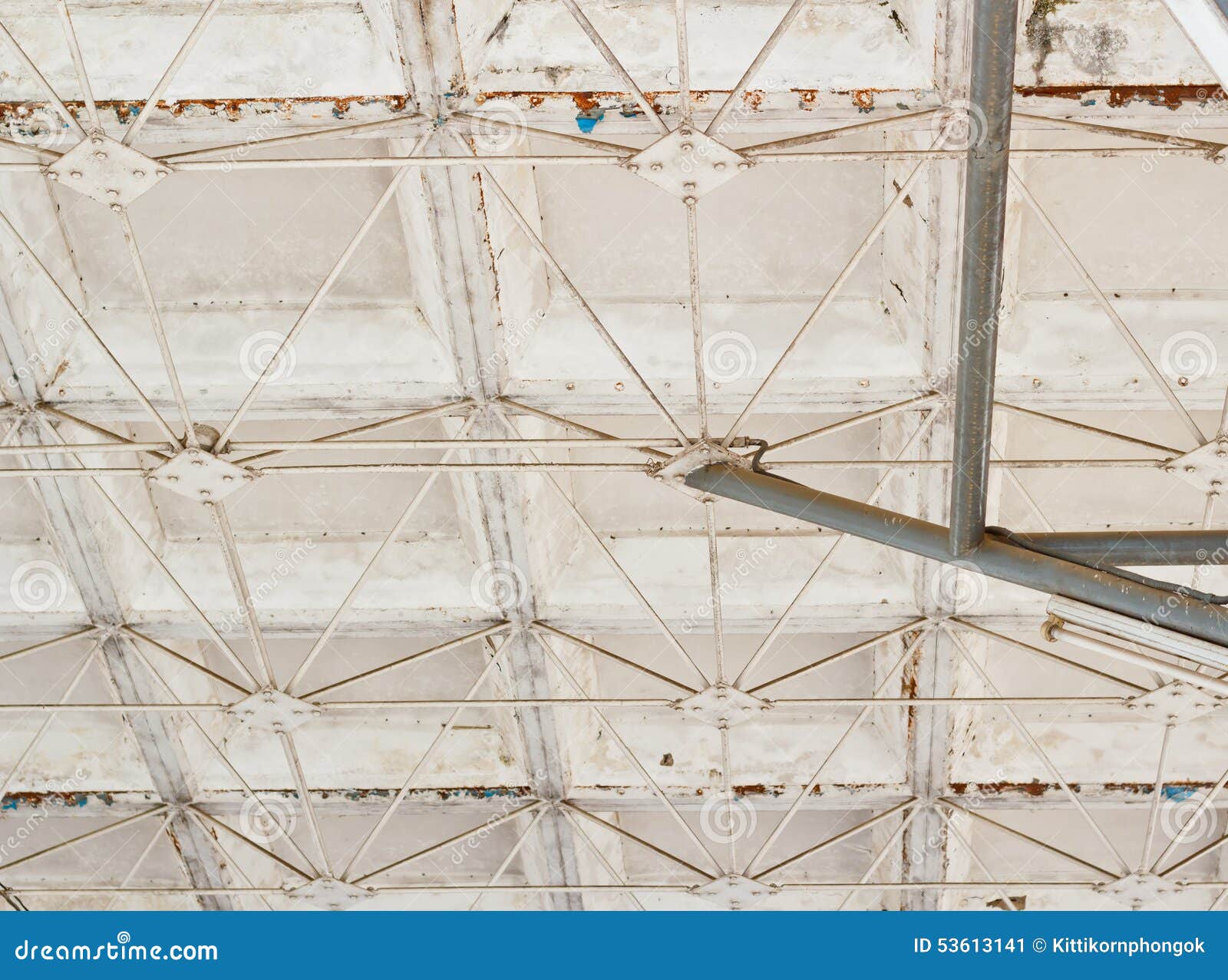 Old Steel structure. stock image. Image of level, roofing - 53613141