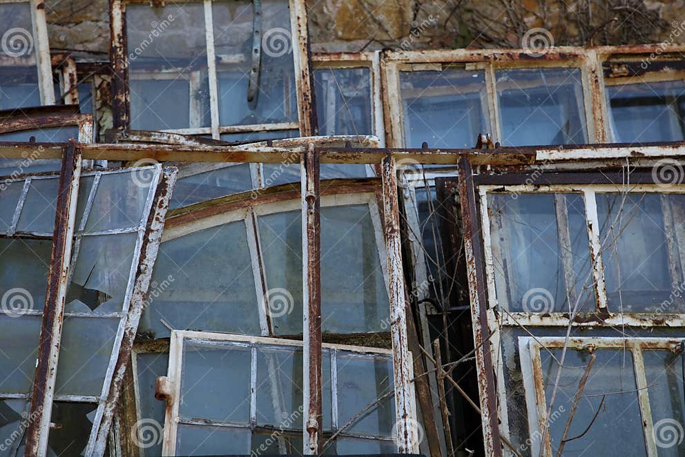 Old steel windows stock image. Image of used, metal, broken - 9114971