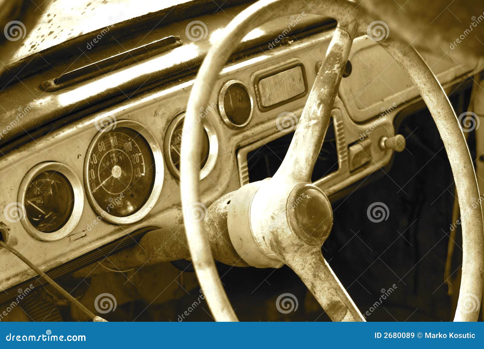 Old Steering Wheel stock image. Image of meters, retro - 2680089