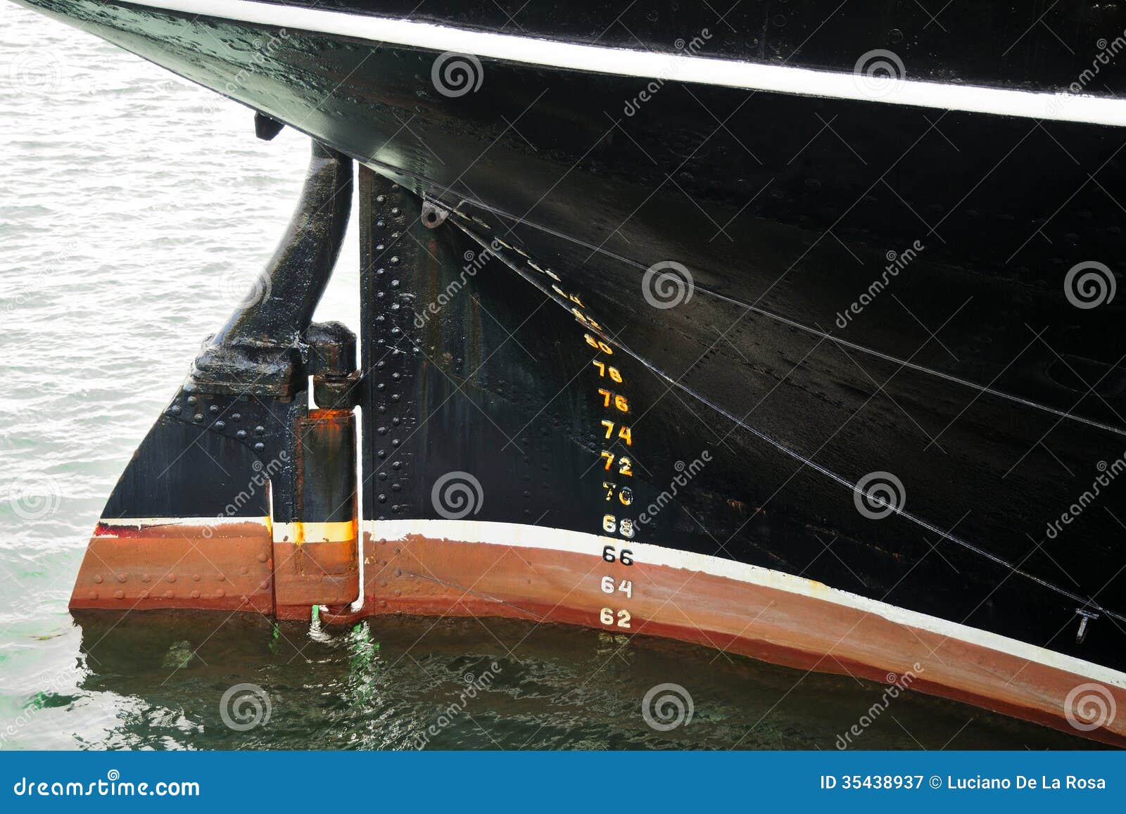 Old Stern of Ship with and Rudder Stock Image - Image of ship, marina ...