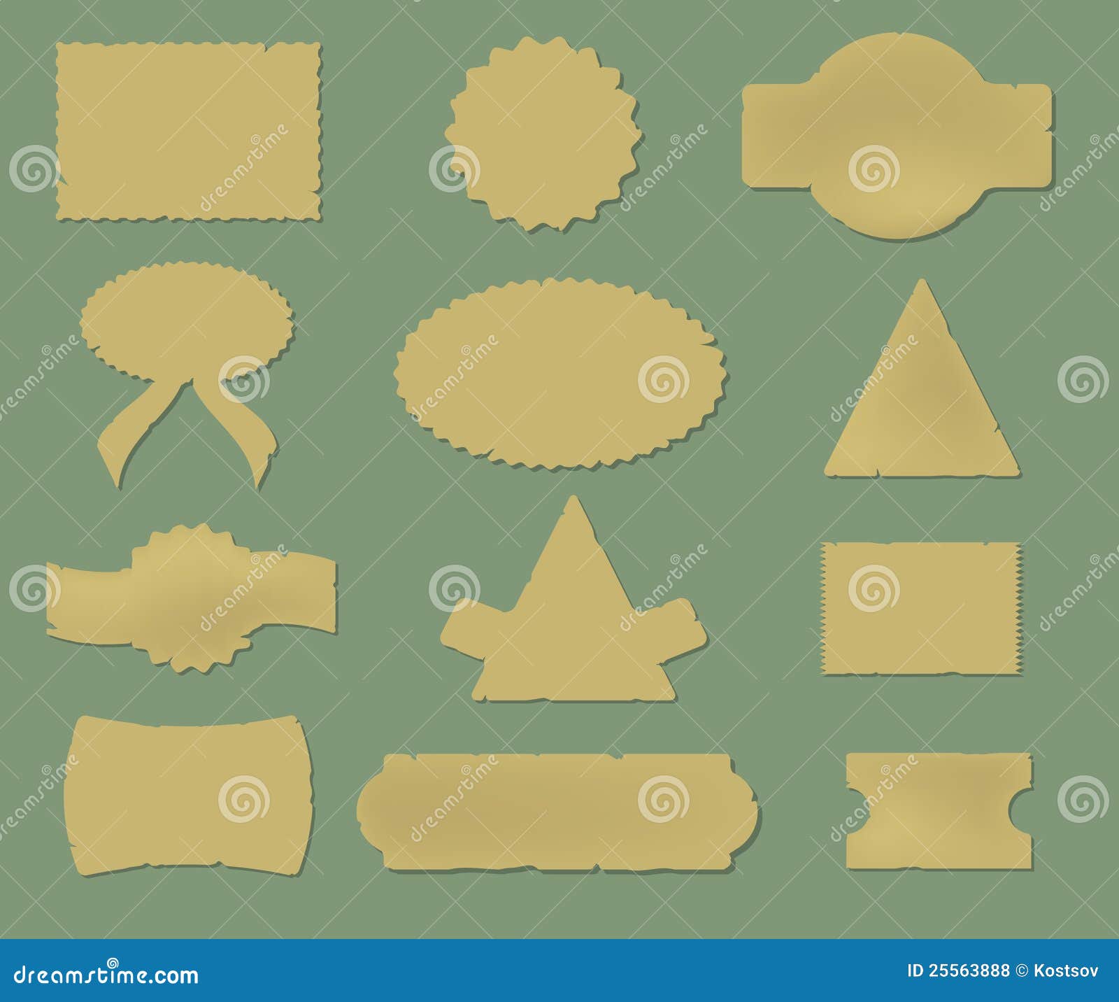 Old Stickers Set for Design Stock Vector - Illustration of ticket ...