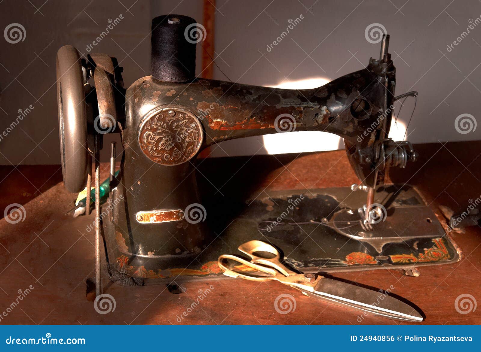 Old stitching machine stock photo. Image of antique, aging - 24940856