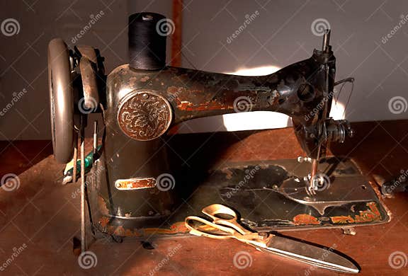 Old stitching machine stock photo. Image of antique, aging - 24940856