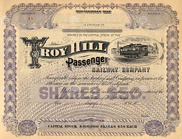 Old Stock Certificate 3 editorial image. Image of common - 314895