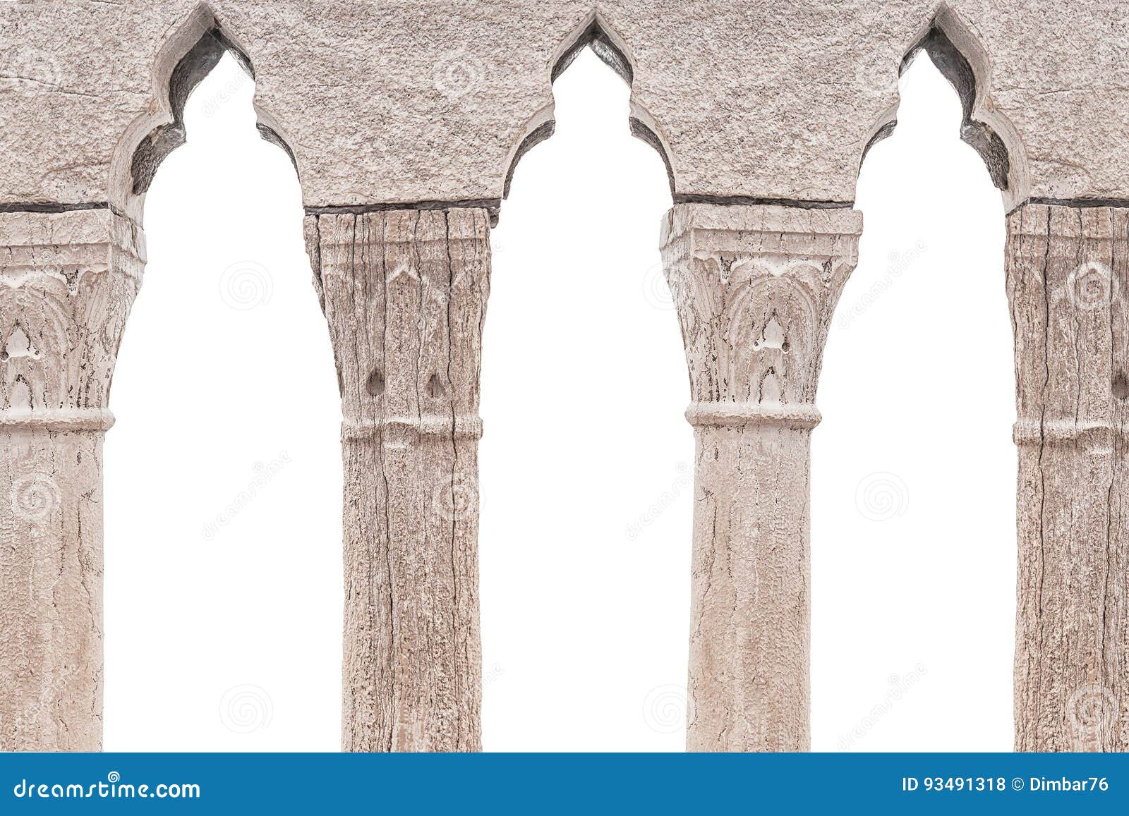 Old Stone Balusters on a White Background Stock Photo - Image of ...