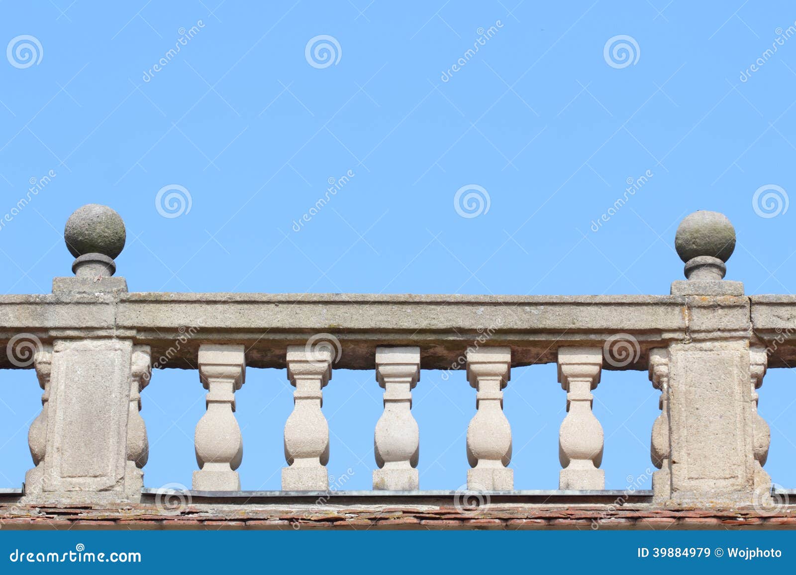 Stone Balustrade. Railing With Antique Pillars. Classic Architecture ...