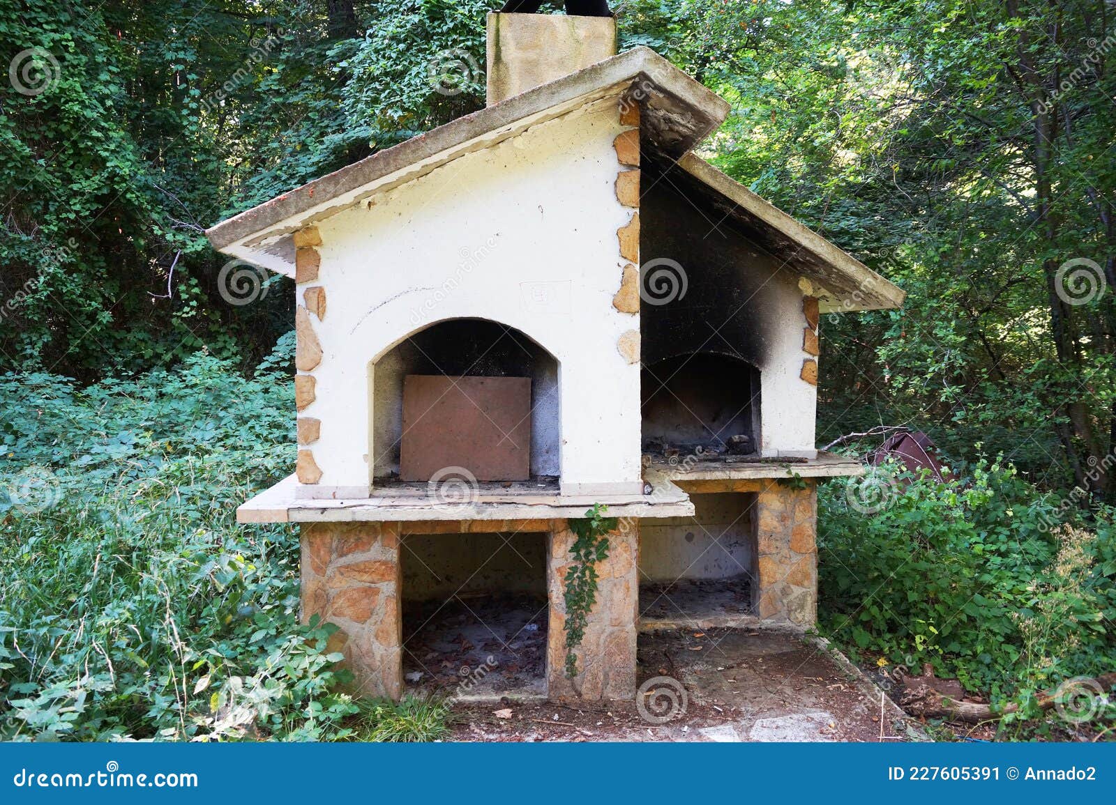 Old Stone Barbecue in the Garden Close Up Stock Image - Image of ...