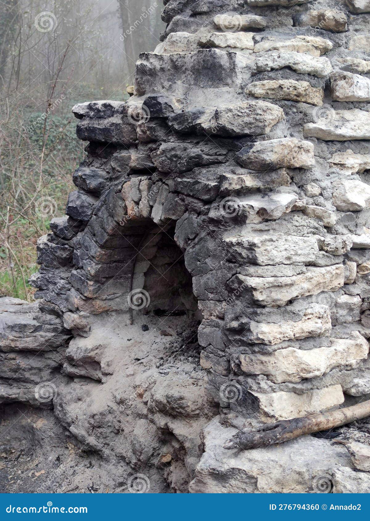 Old Stone Barbecue Oven in the Garden Close-up Stock Photo - Image of ...
