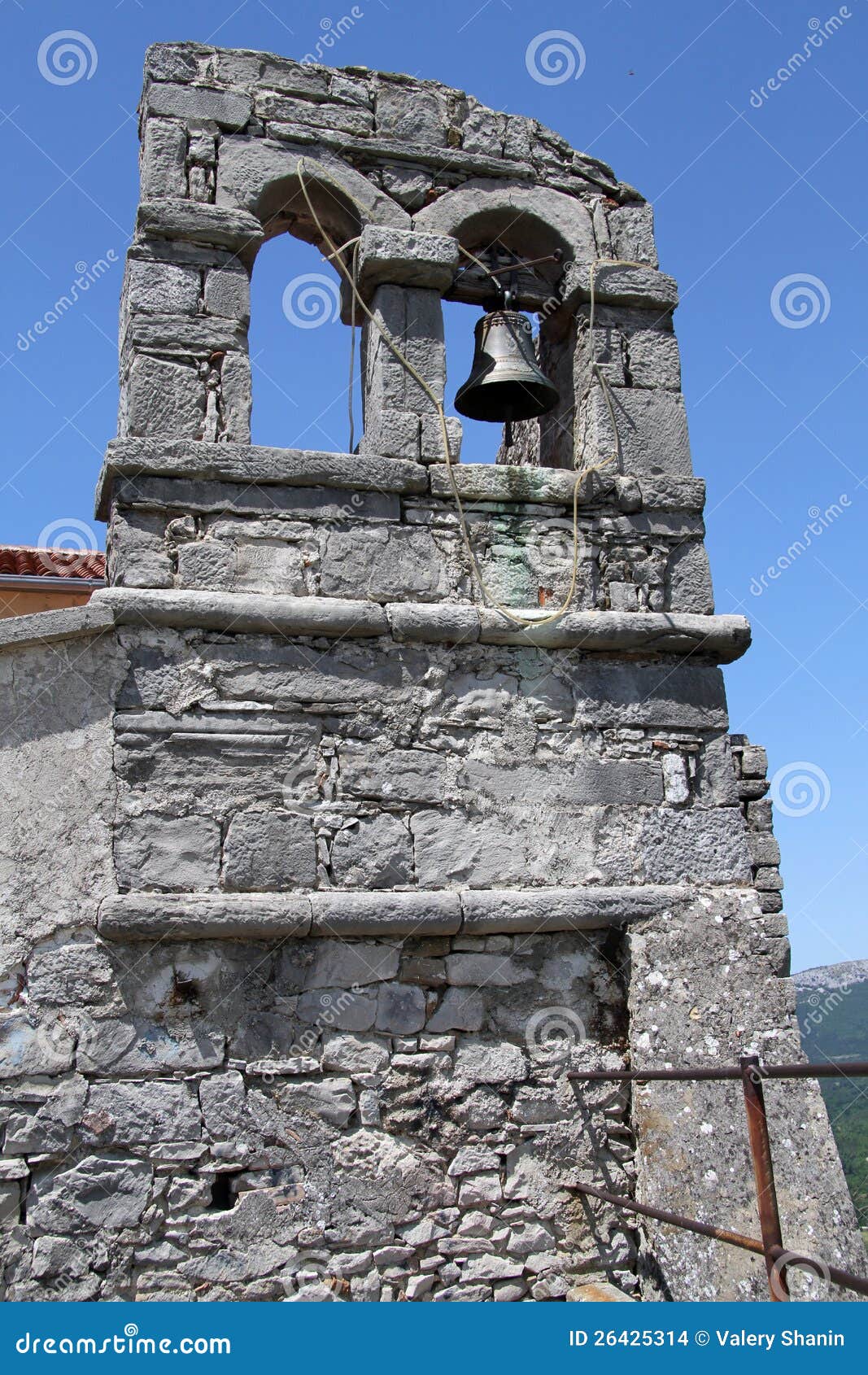 Old stone bell tower stock photo. Image of white, church - 26425314