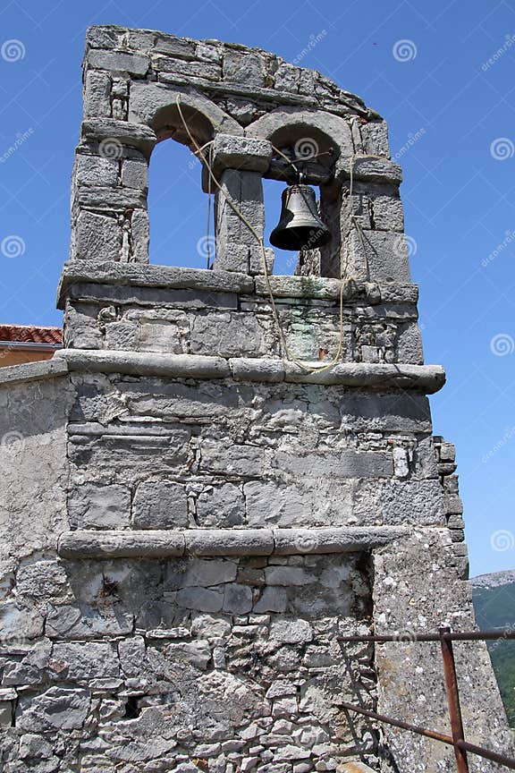 Old stone bell tower stock photo. Image of white, church - 26425314
