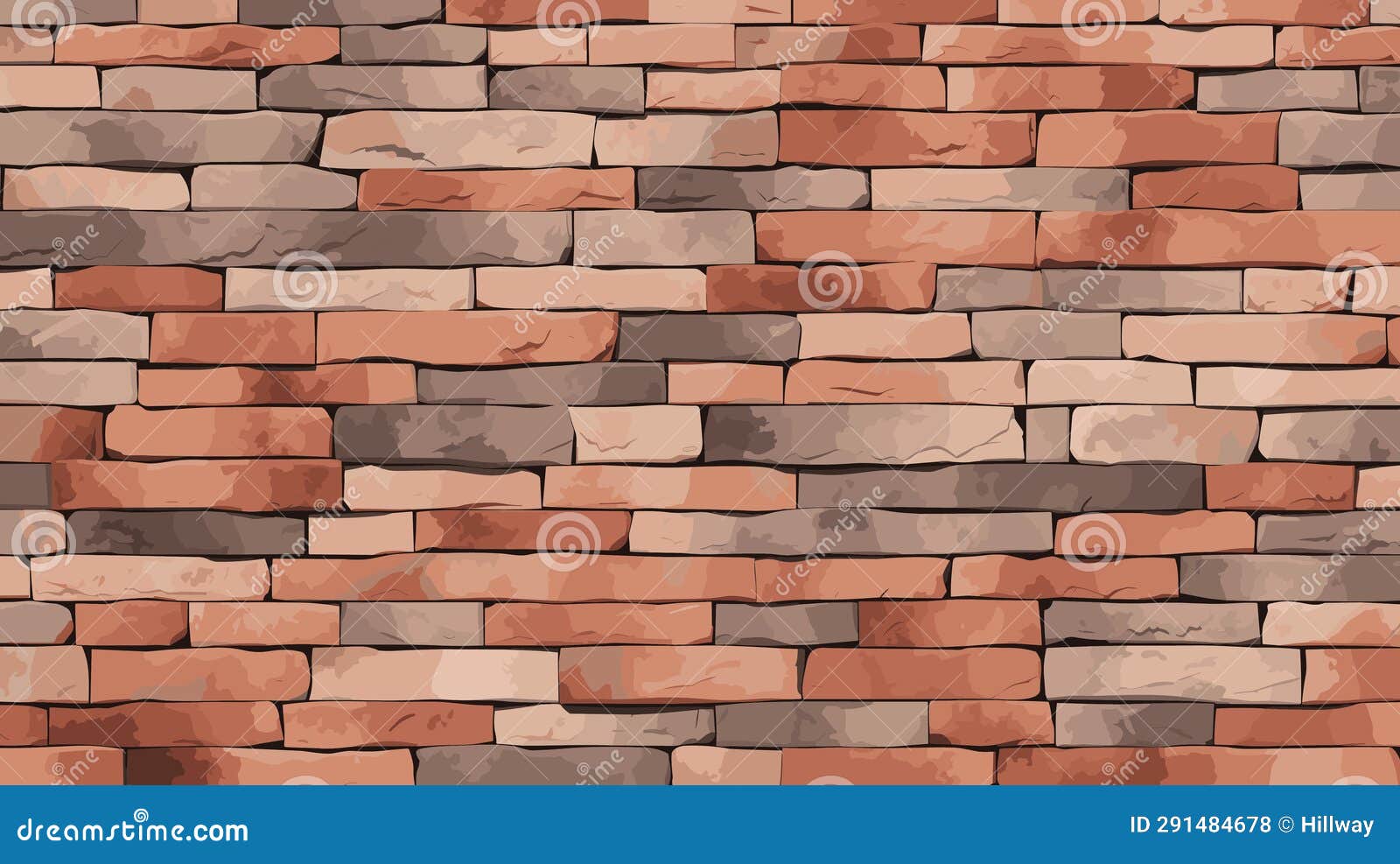 Old Stone Brick Wall Vector Illustration Background - Texture Pattern ...