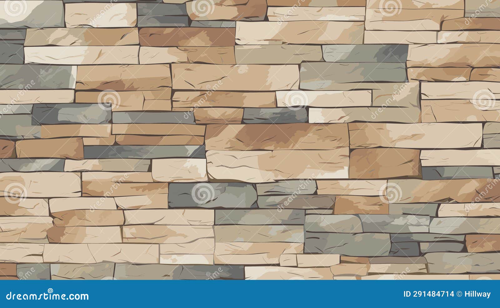 Old Stone Brick Wall Vector Illustration Background - Texture Pattern ...
