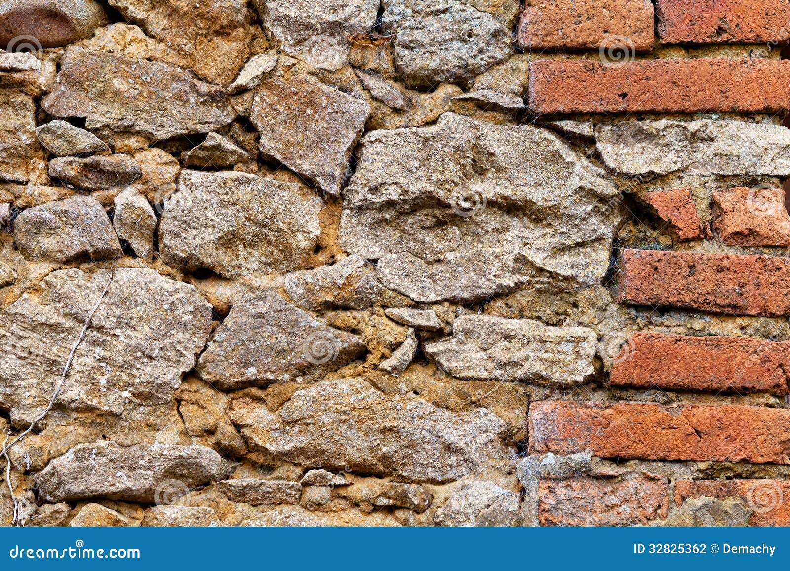 Old Stone and brick Wall stock photo. Image of rough - 32825362
