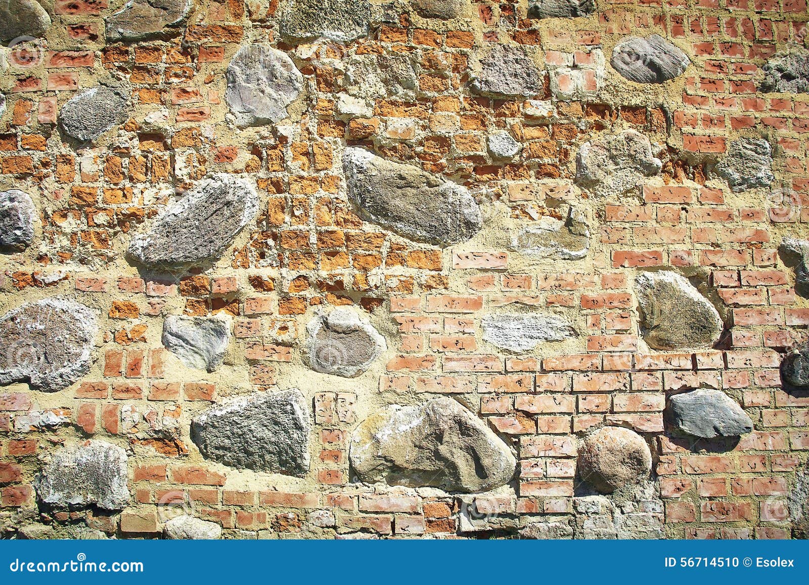 Old Stone and Brick Wall of Castle. Stock Photo - Image of brown ...