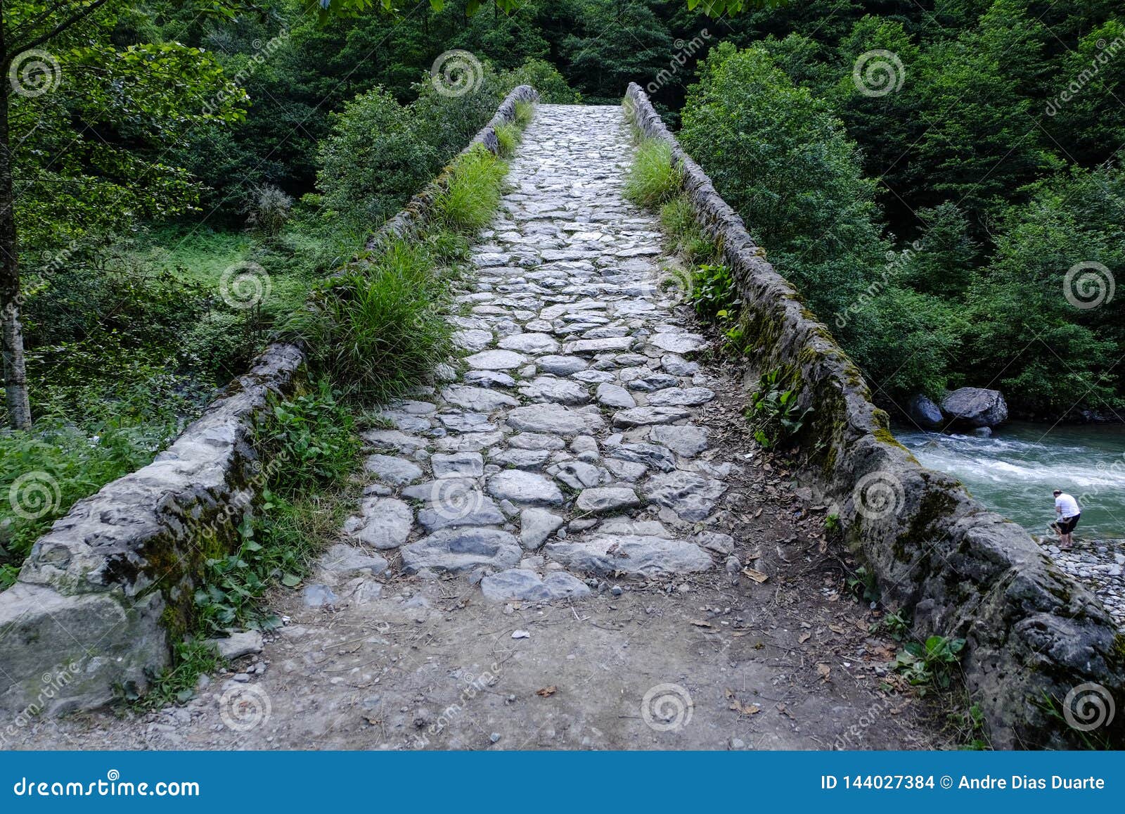 Old Cobblestone Arch Bridge Stock Photo - Image of mountainous, pattern ...