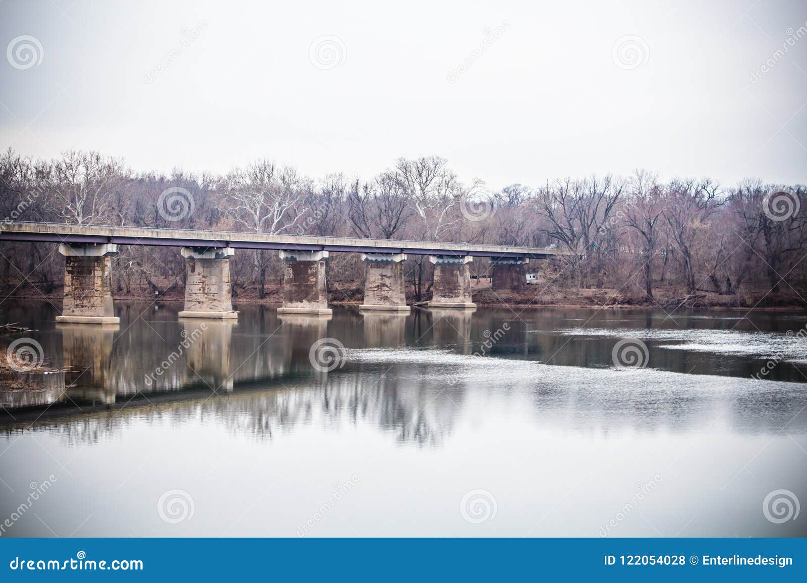 Bridge Across the Potomac River Stock Photo - Image of creek, shoreline ...