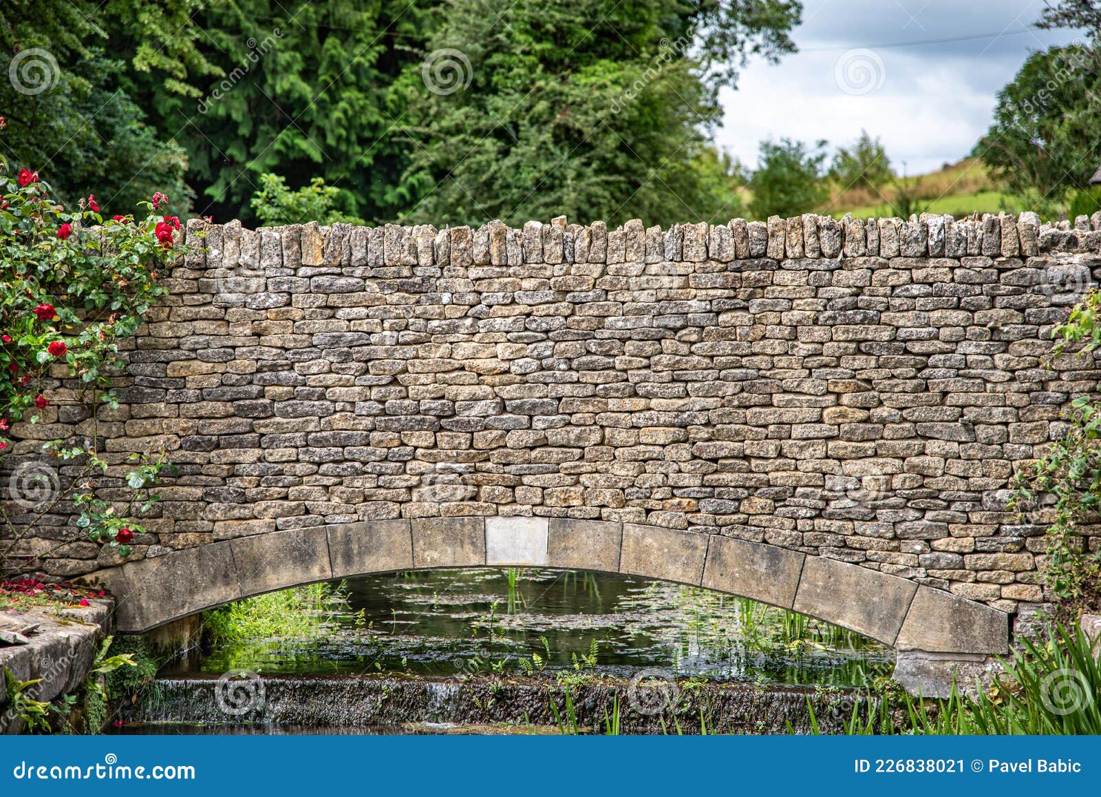 Old Stone Bridge Across Small Stream in the Woods Stock Image - Image ...