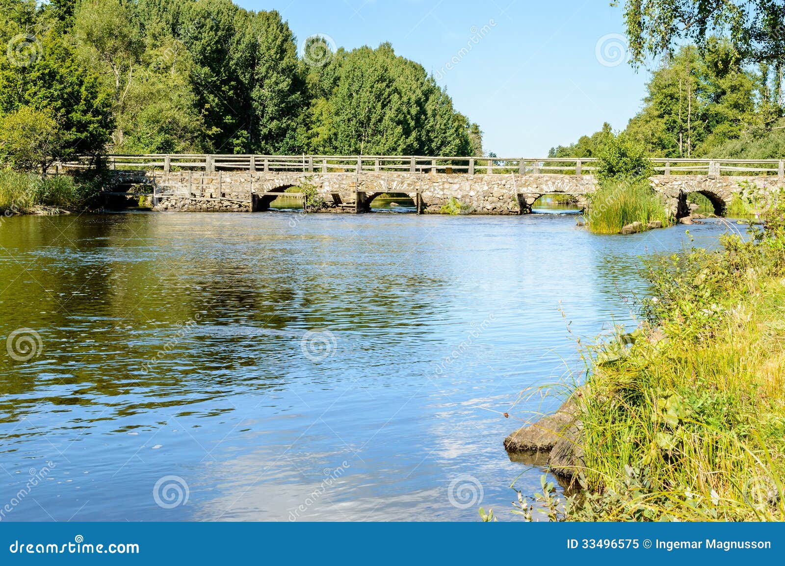 Old stone bridge stock image. Image of swedish, salmon - 33496575