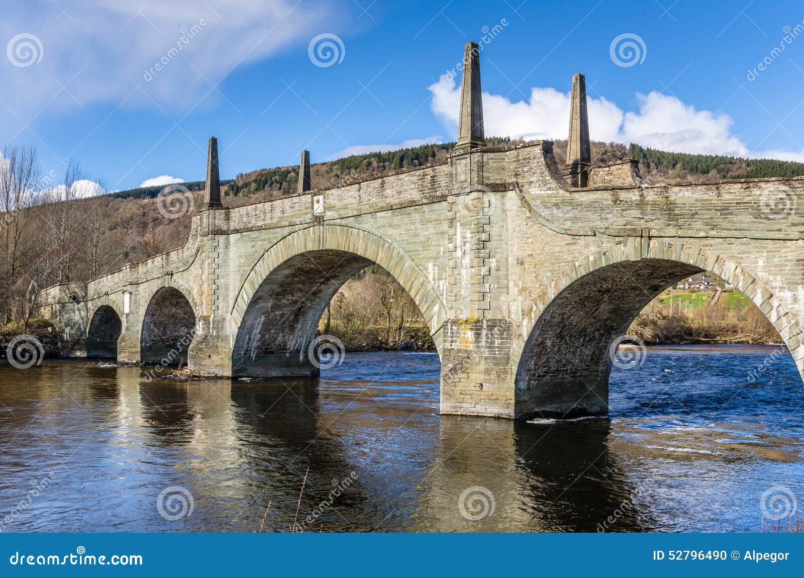 Old Stone Bridge and Blue Sky Stock Photo - Image of colorful, building ...