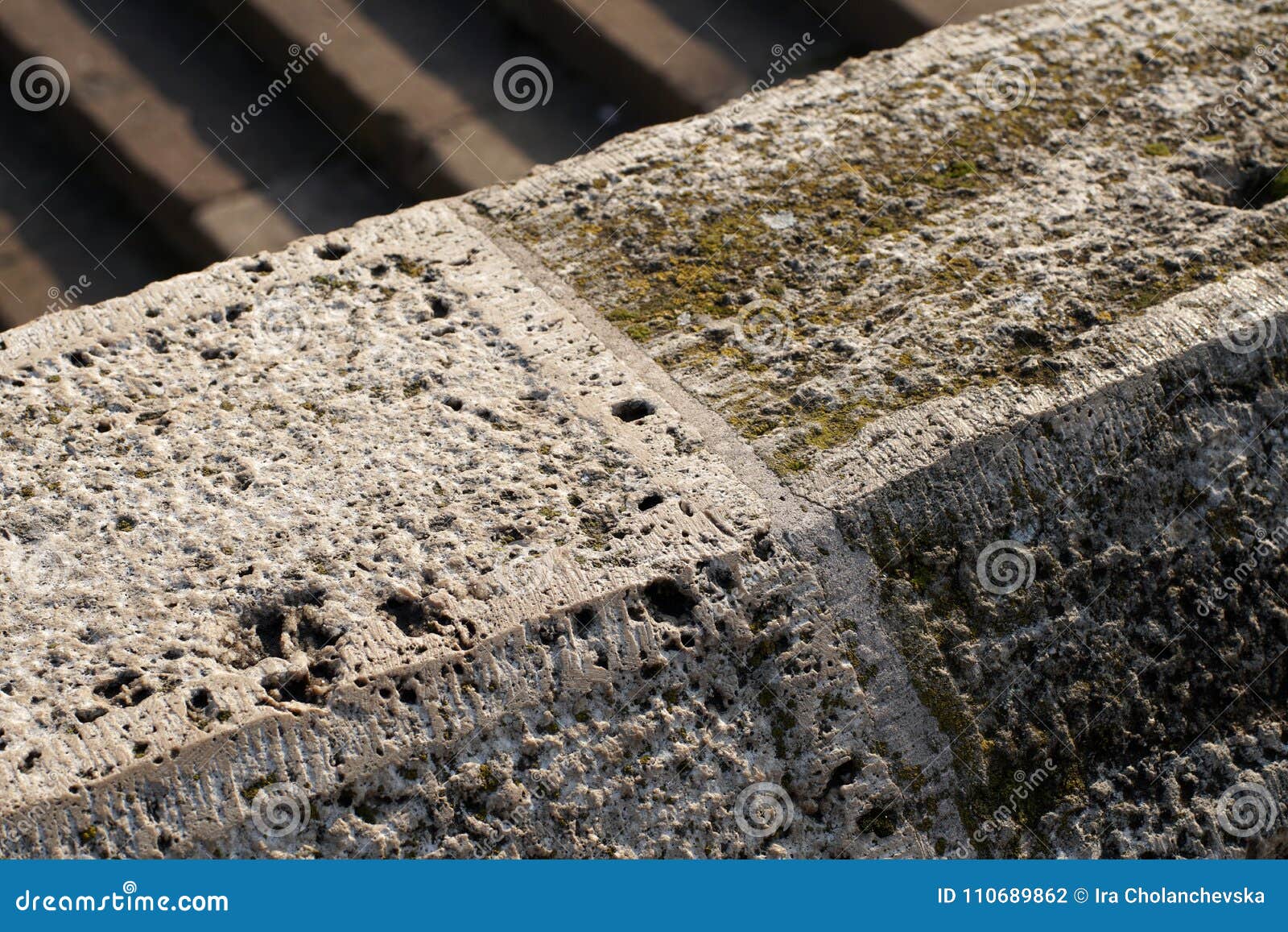Stone Bridge Guard. Limestone Molded Bricks Closeup. Stock Photo ...