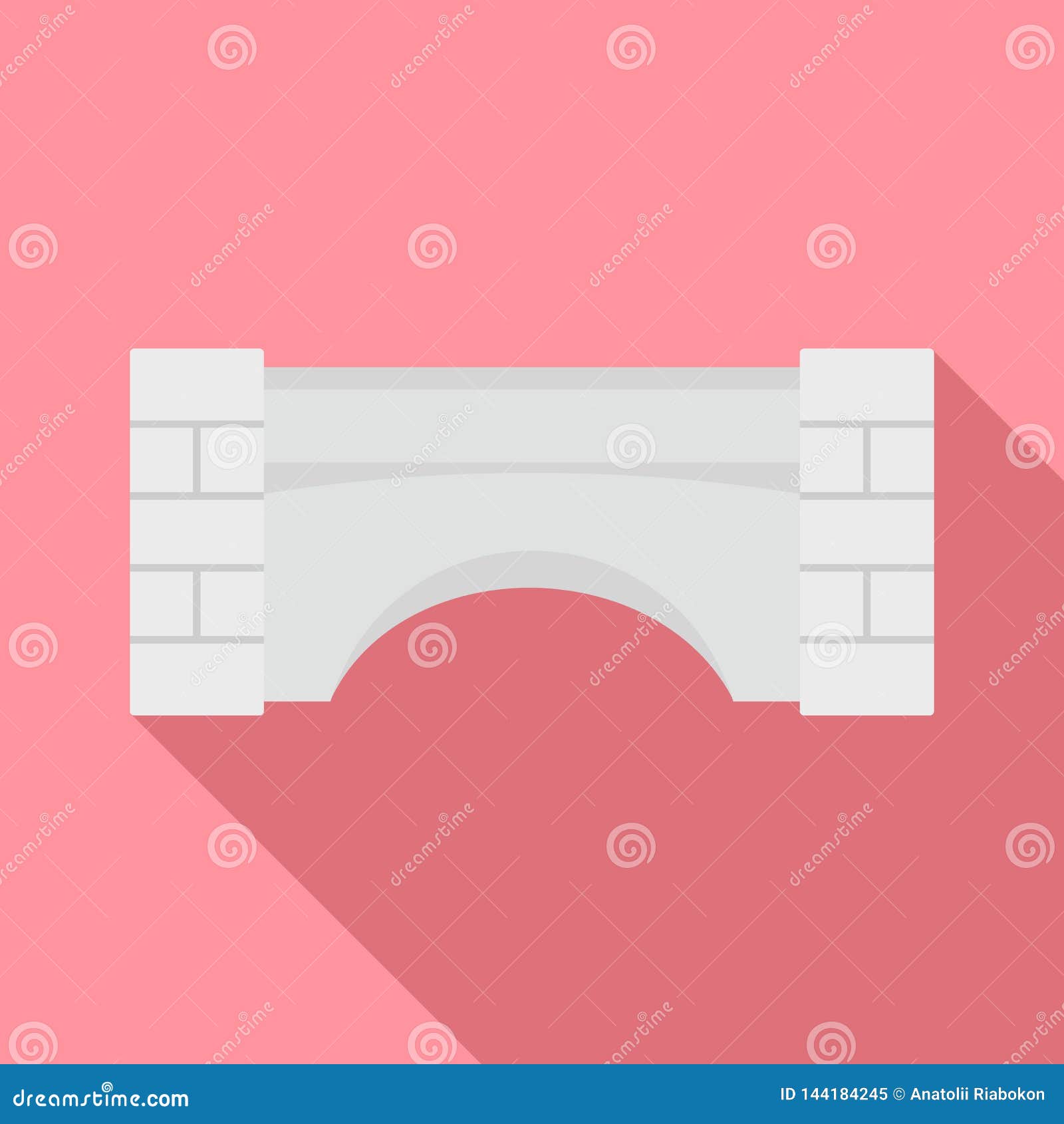 Old Stone Bridge Icon, Flat Style Stock Vector - Illustration of ...