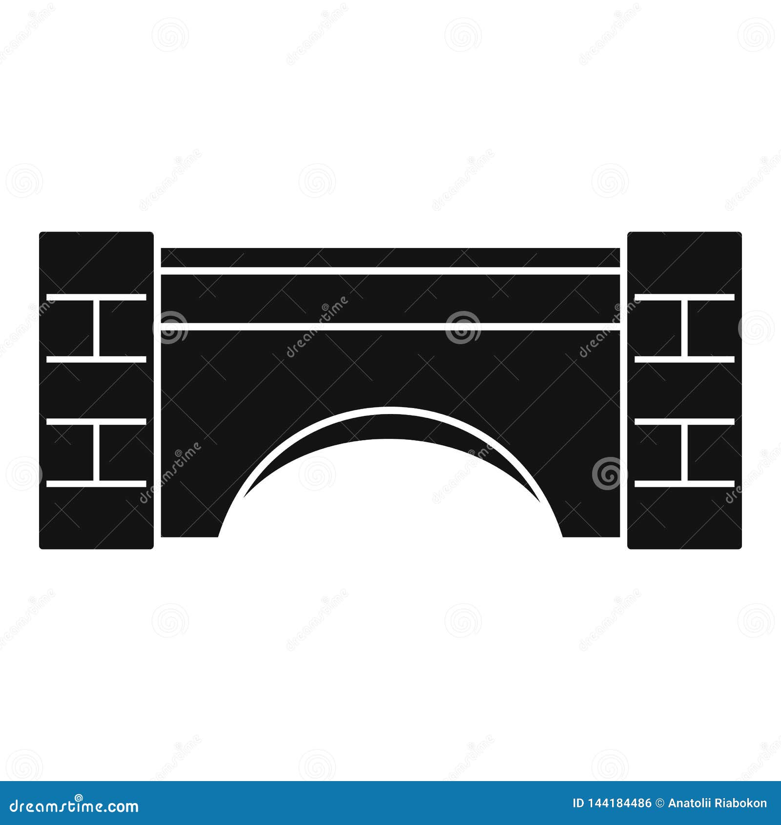 Old Stone Bridge Icon, Simple Style Stock Vector - Illustration of ...