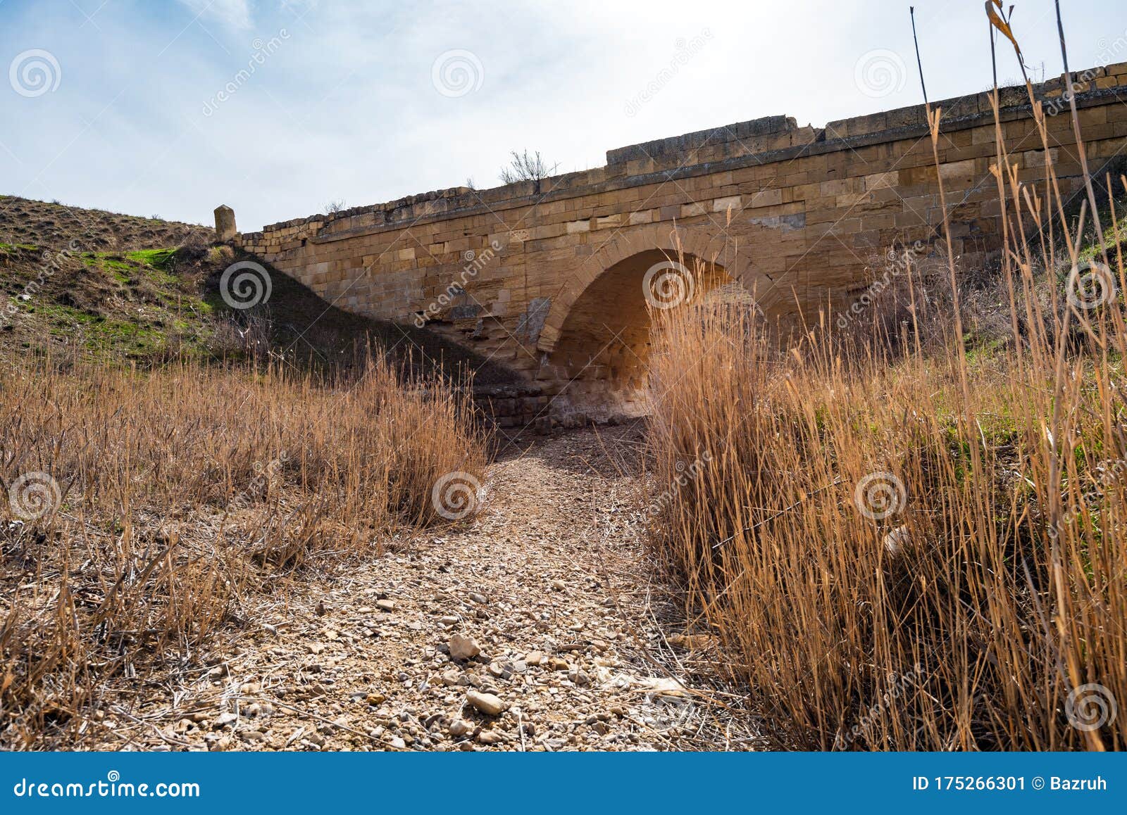 Old Stone Bridge Over the Dried River Stock Image - Image of drought ...