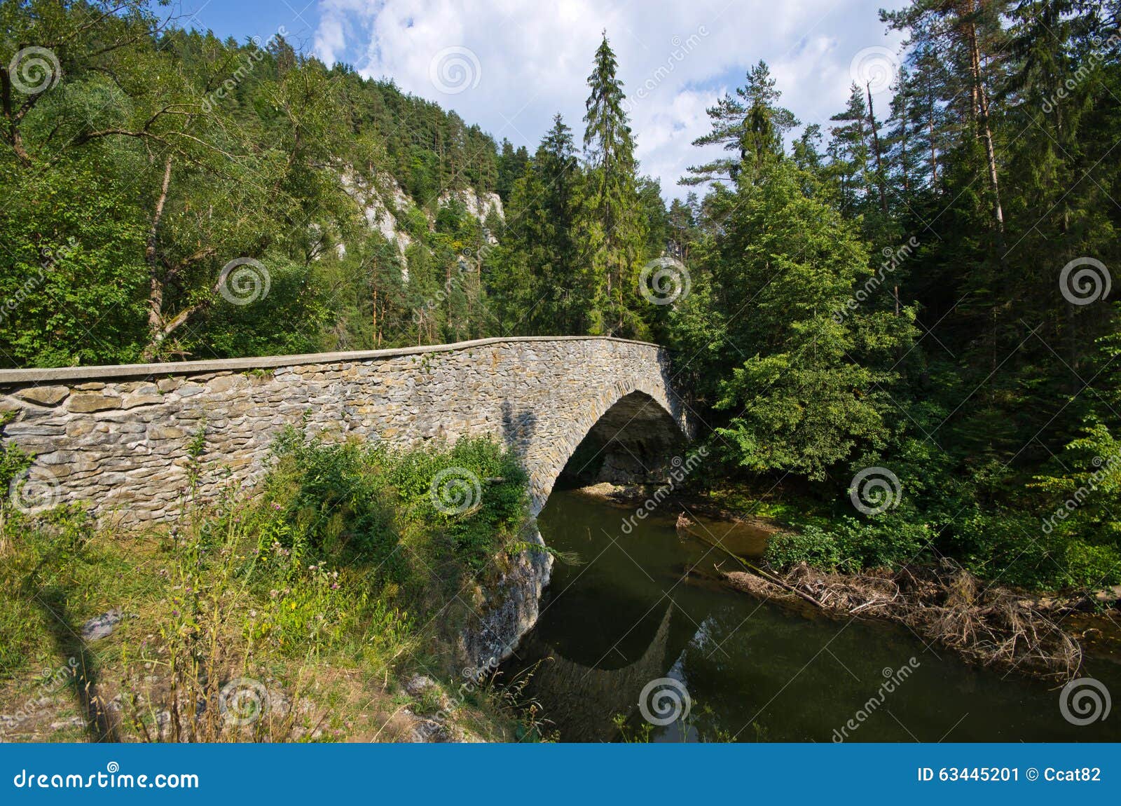 Old Stone Bridge Over the Hornad River, Slovakia Paradise Stock Image ...