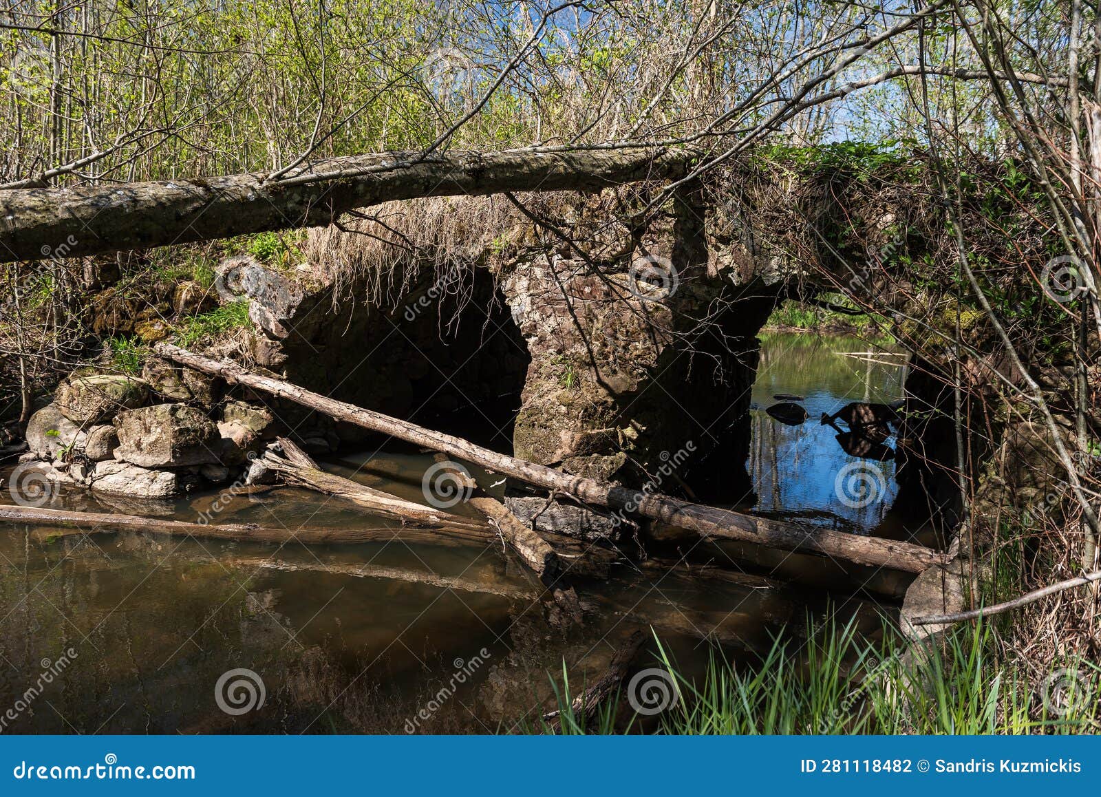 Old Stone Bridge Over the Imula River Stock Photo - Image of water ...