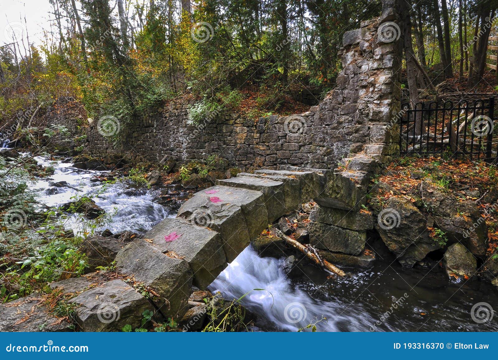 Old Stone Bridge Over the River Rapid Stock Photo - Image of journey ...