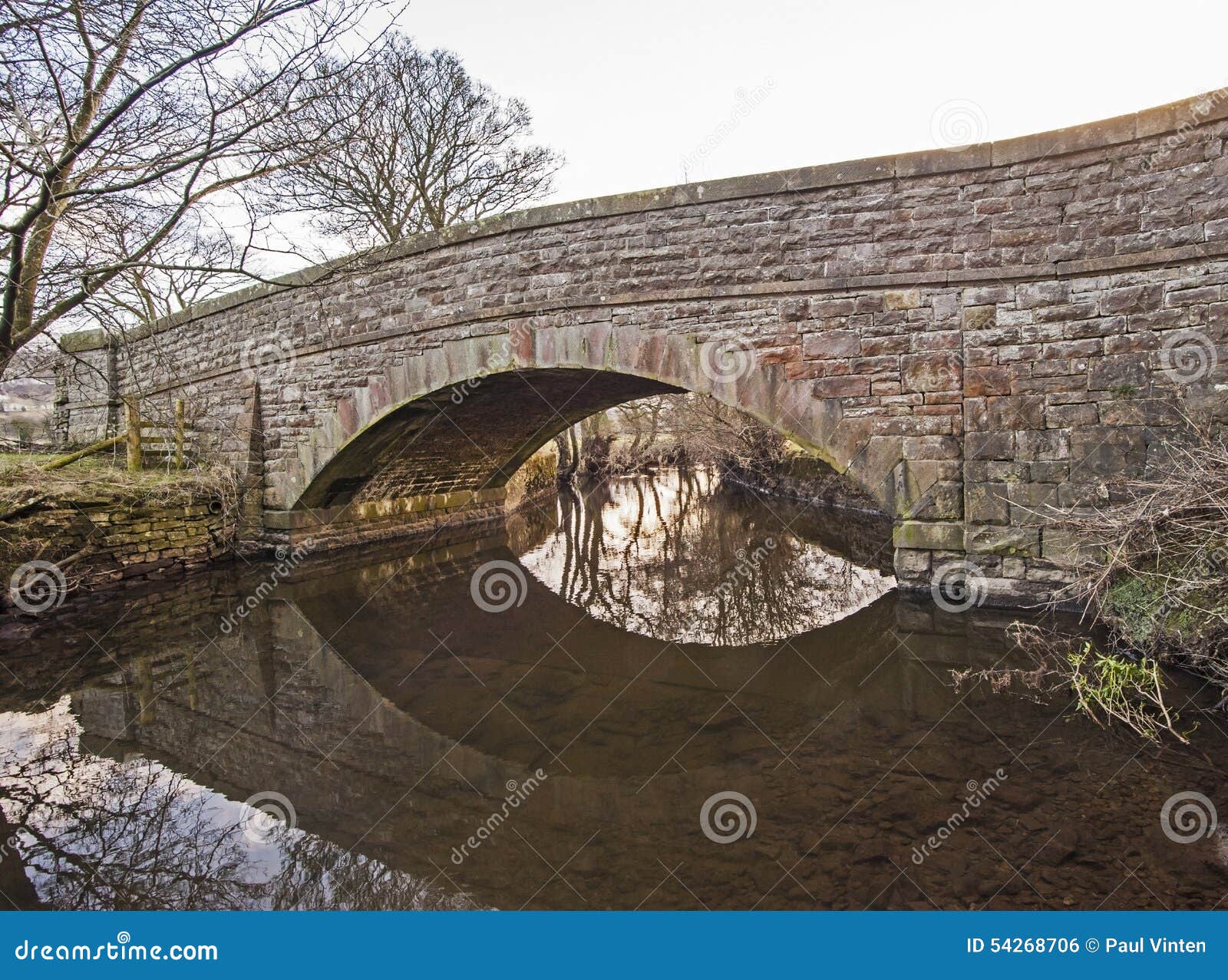 Old Stone Bridge Over a Stream Stock Photo - Image of countryside ...