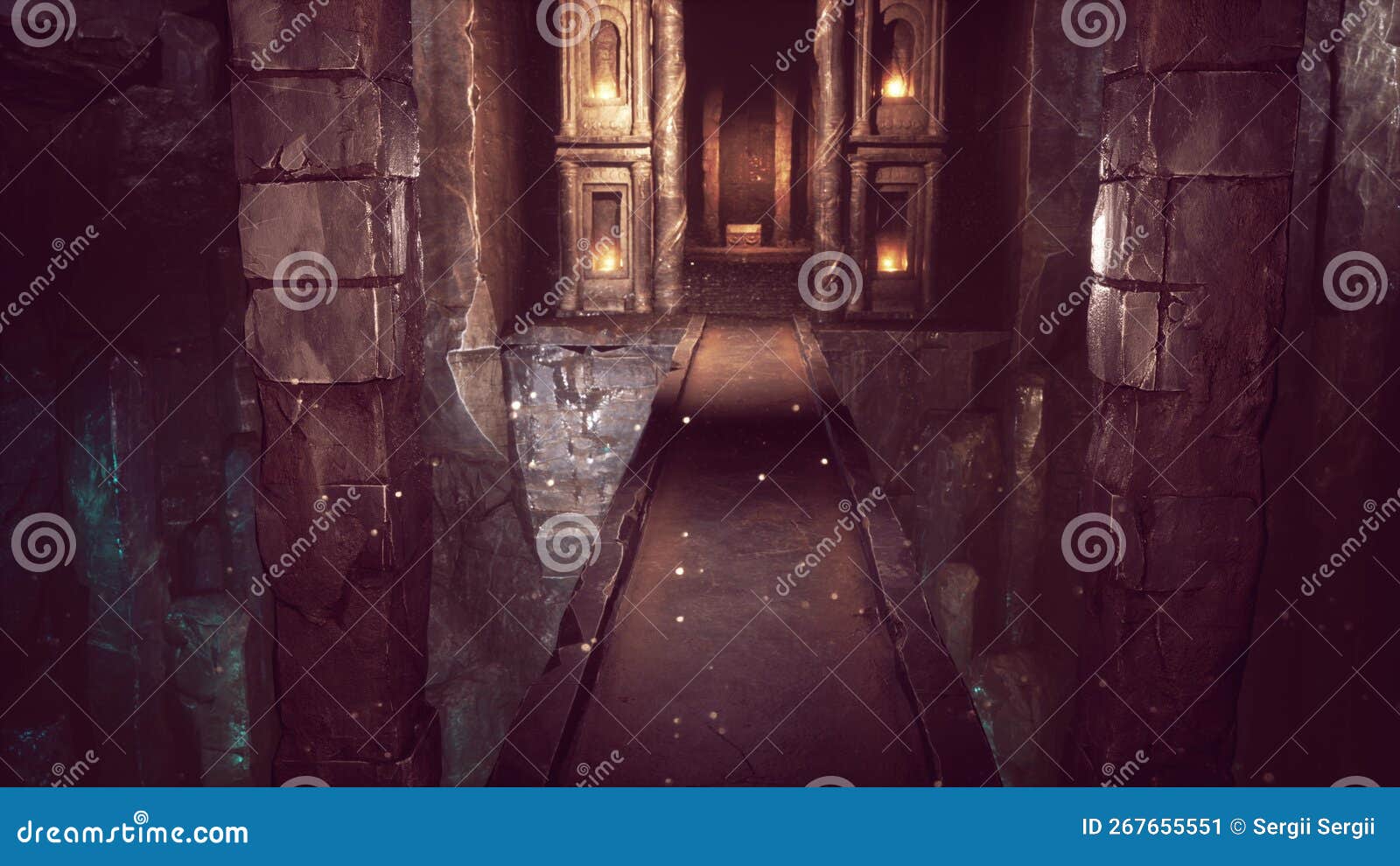 Old Stone Bridge in Underground World Stock Image - Image of fantasy ...
