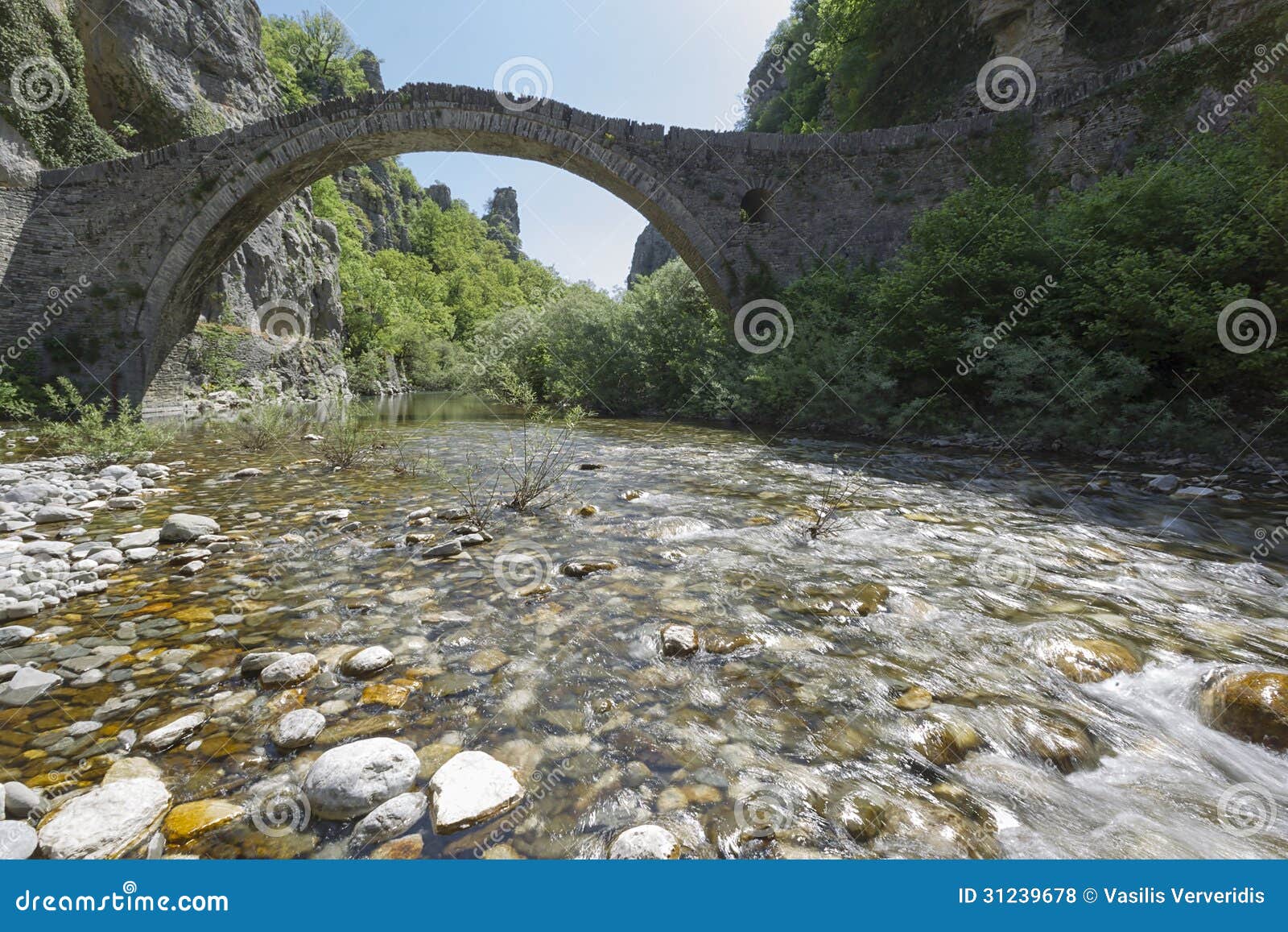 Old Stone Bridge in Zagoria Stock Photo - Image of europe, destination ...